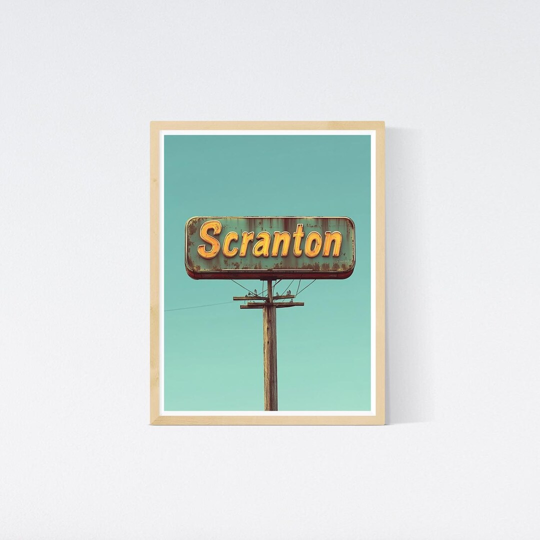 Vintage Scranton Sign Print Retro Pennsylvania Wall Art Poster - Etsy