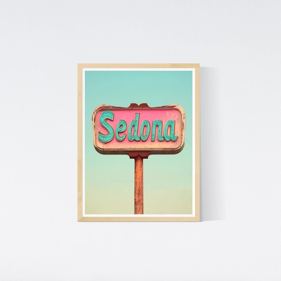 Vintage Sedona Sign Print Retro Arizona Wall Art Poster - Etsy