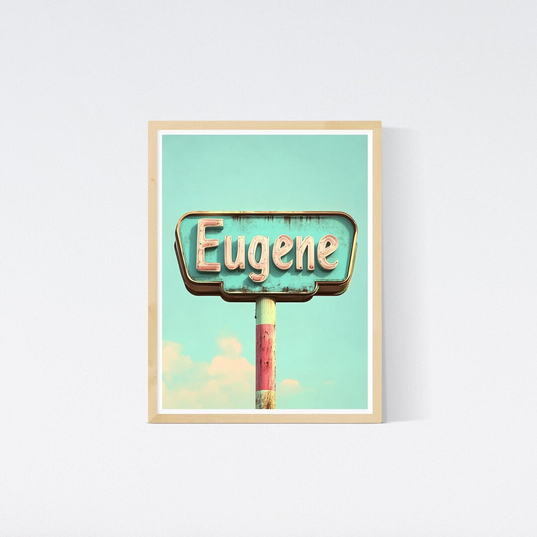 Vintage Eugene Sign Print Retro Oregon Wall Art Poster - Etsy