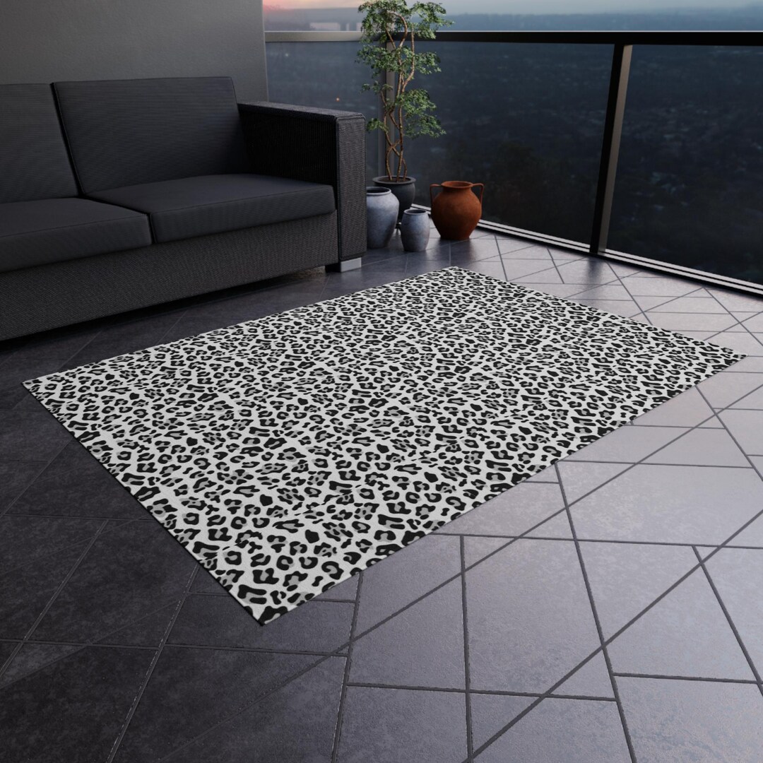 Leopard Print Outdoor Rug, Jungle Safari Animal Print Home Decor ...