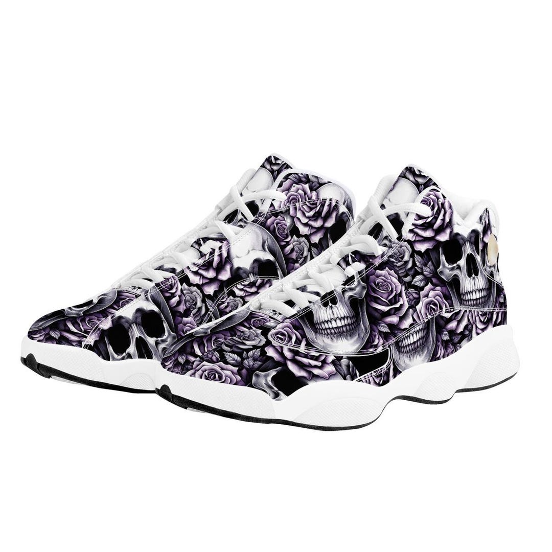 Basketball Shoes, Skulls and Roses Design, Athletic Footwear, Men's ...