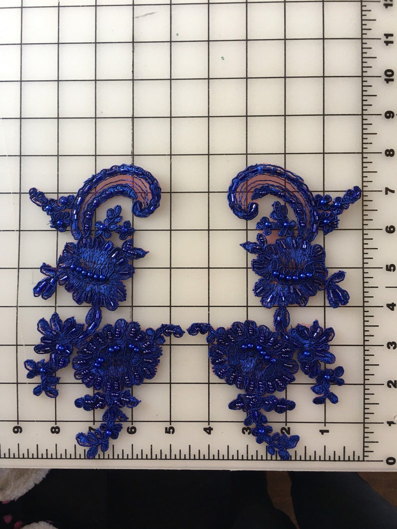 Heavy Beaded Royal Blue Appliqués - Etsy
