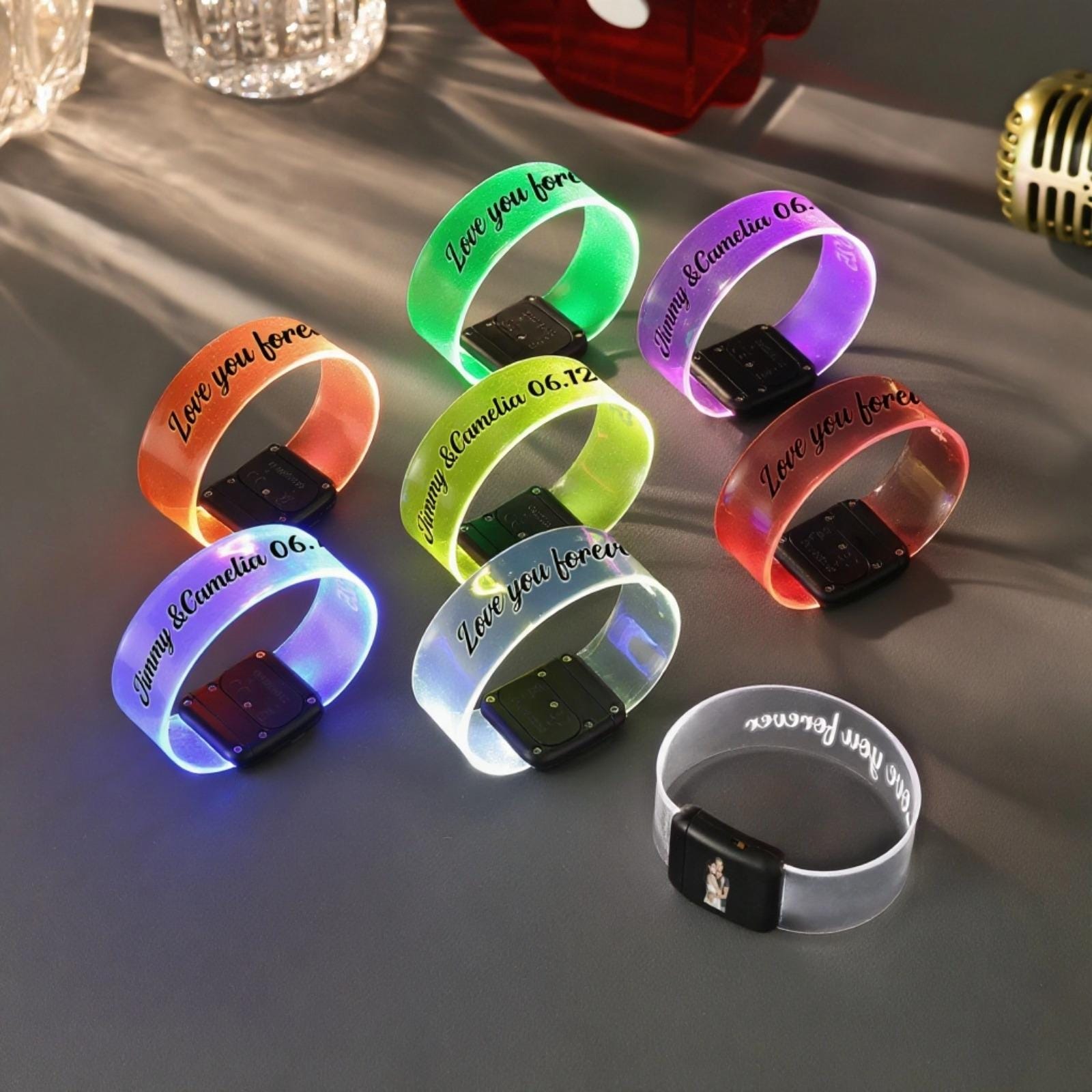 Glow Party Bracelet,party Favor for Birthday,personalized Bracelet With ...