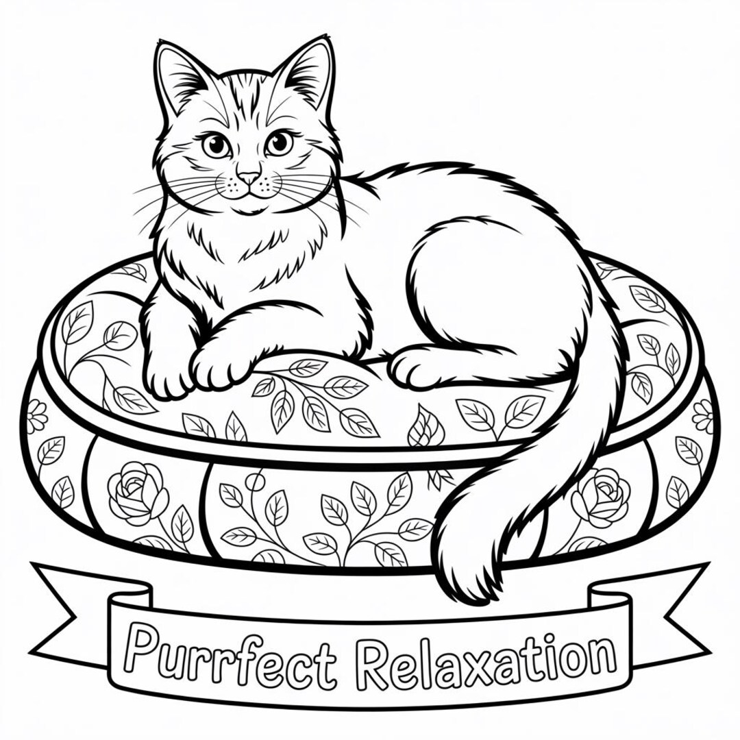 Cat Color Book Pages - Etsy
