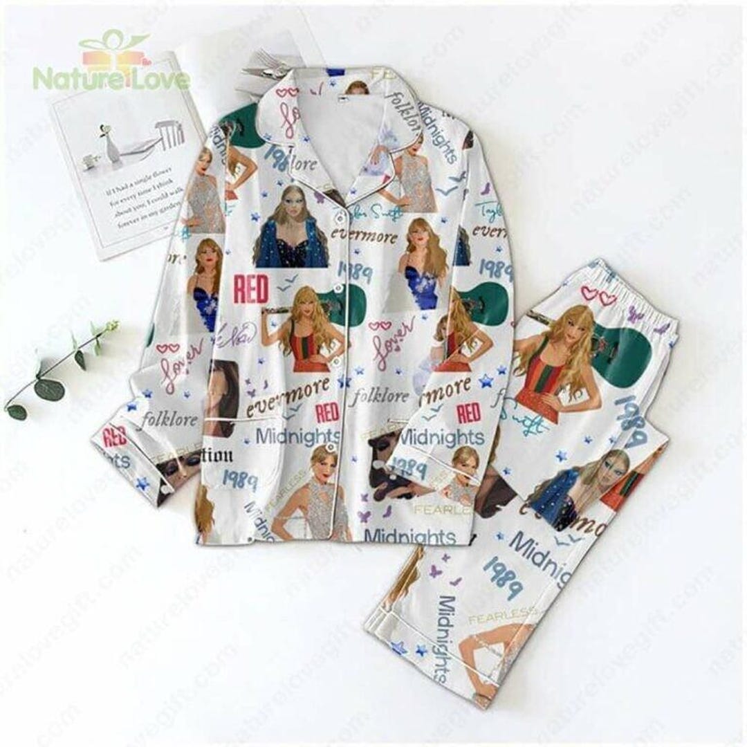 Taylor Swift Inspired Pajamas, Flame Resistant Sleepwear, Cozy Pajama ...