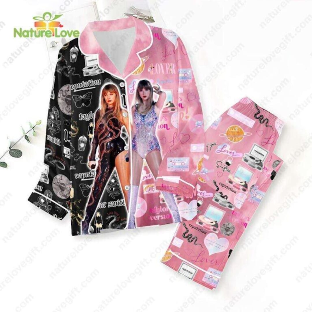 Taylor Swift Inspired Pajamas, Flame Resistant Sleepwear, Cozy Pajama ...