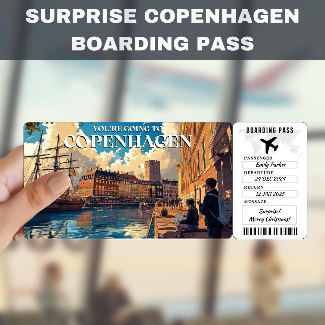 Copenhagen Denmark Trip Surprise Gift Ticket | You're Going to ...