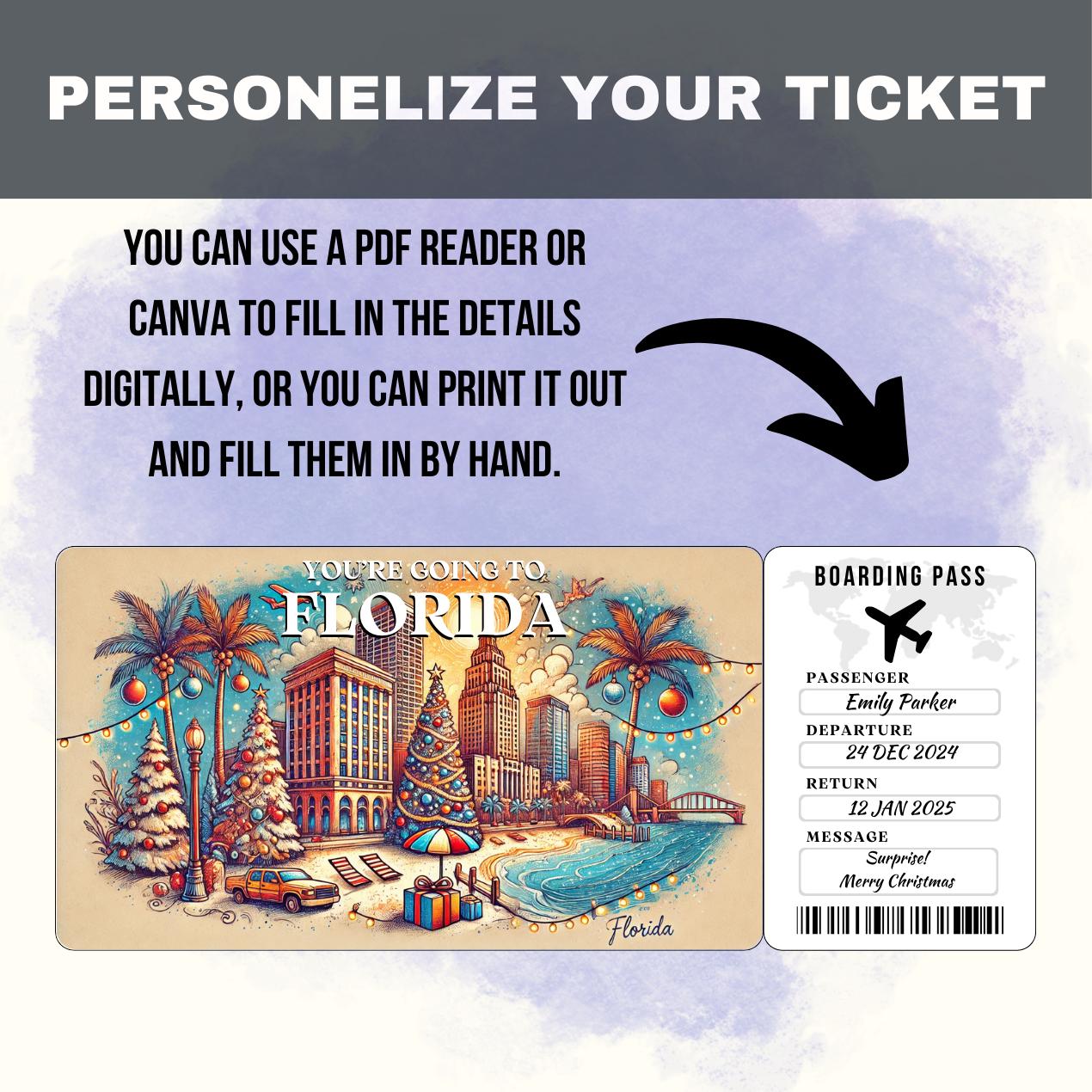 Florida, United States Trip Surprise Gift Ticket | You're Going to ...
