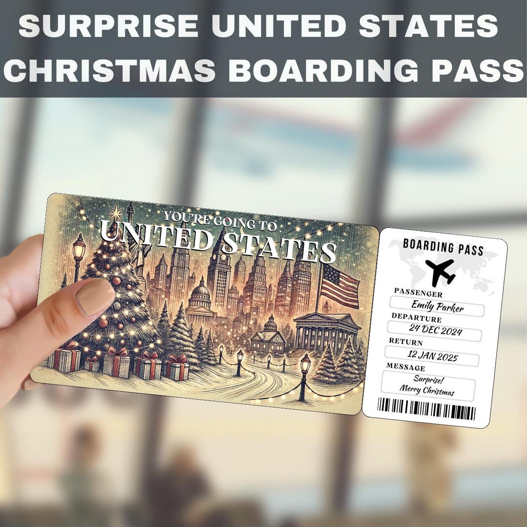 United States Trip Surprise Gift Ticket | You're Going to United States ...