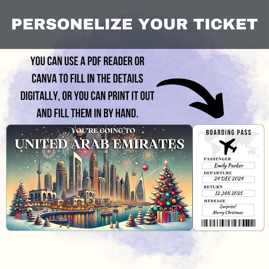 United Arab Emirates Trip Surprise Gift Ticket | You're Going to UAE ...