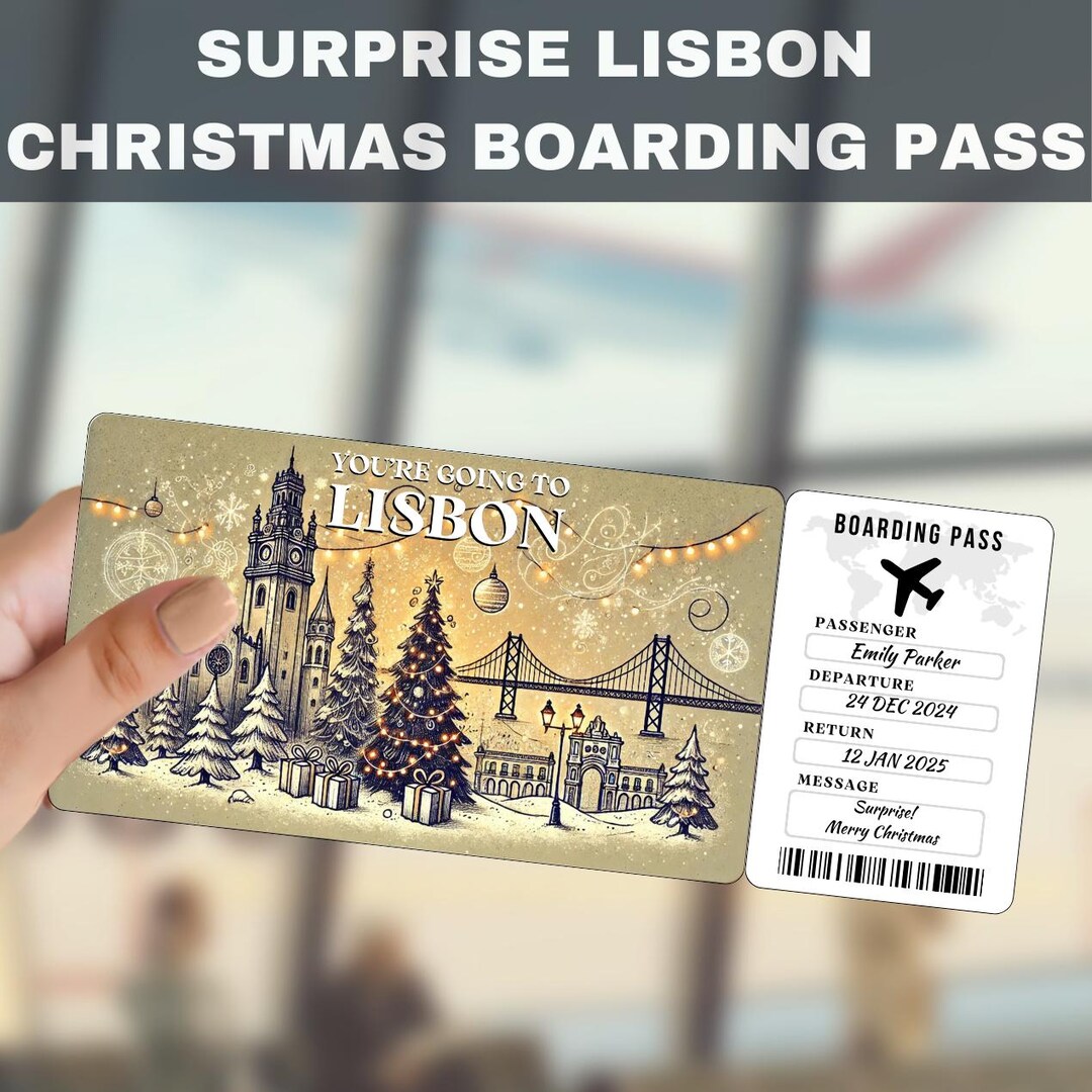 Lisbon, Portugal Trip Surprise Gift Ticket | You're Going to Lisbon ...