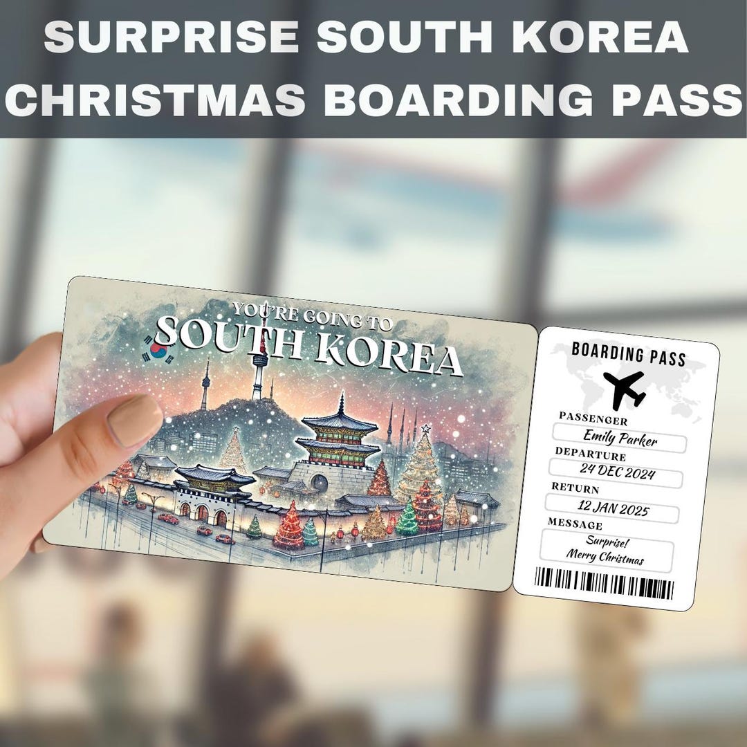 South Korea Trip Surprise Gift Ticket | You're Going to South Korea ...