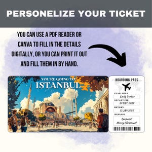 Istanbul Turkey Trip Surprise Gift Ticket | You're Going to Istanbul ...