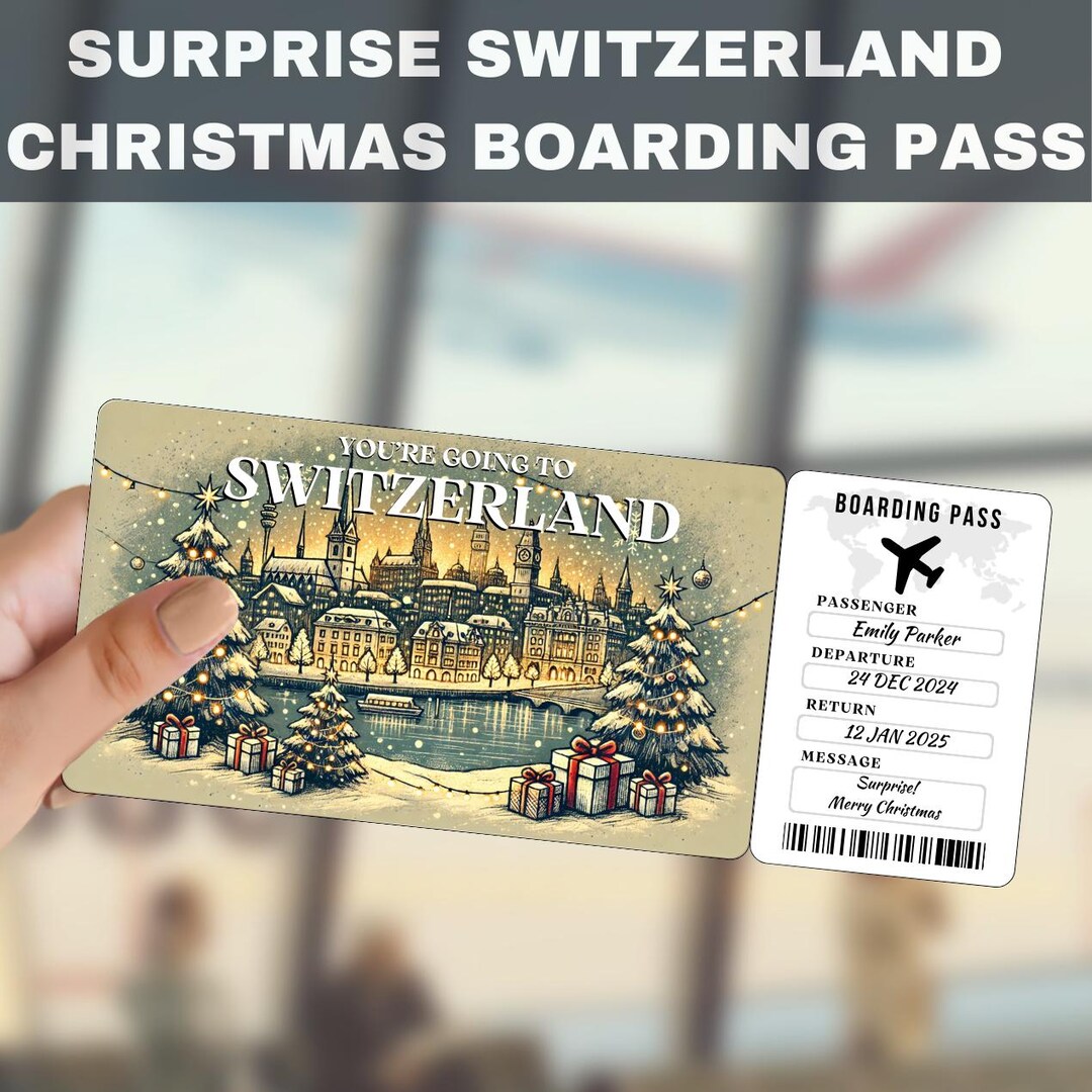 SWITZERLAND Trip Surprise Gift Ticket | You're Going to SWITZERLAND ...