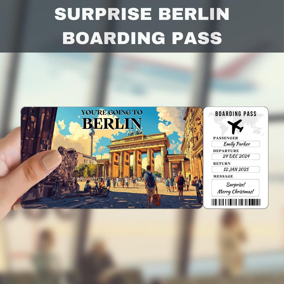Berlin Germany Trip Surprise Gift Ticket | You're Going to Berlin ...