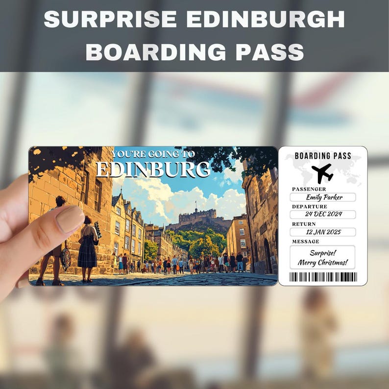 Edinburgh UK Trip Surprise Gift Ticket | You're Going to Edinburgh UK ...