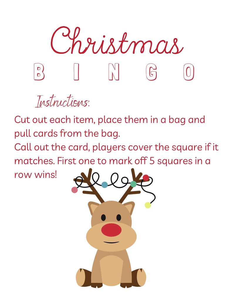 Christmas Bingo Game - Etsy
