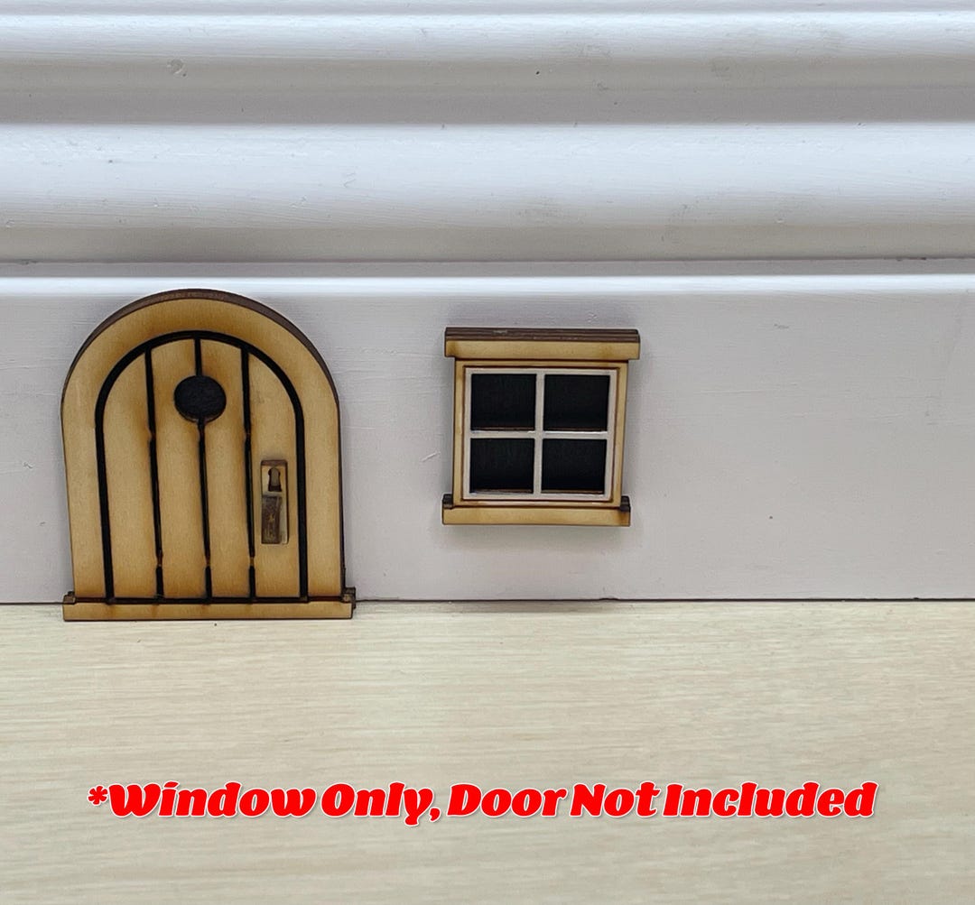 Miniature Window for 2” Tall Lil’ Mouse Door: Whimsical Decor (also ...