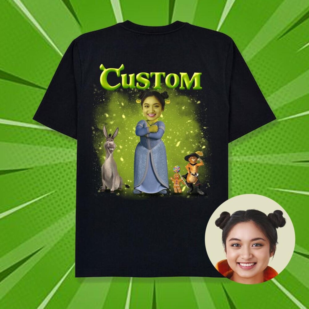Personalized SHREK Princess Fiona Shirt, Superhero Portrait, Birthday ...