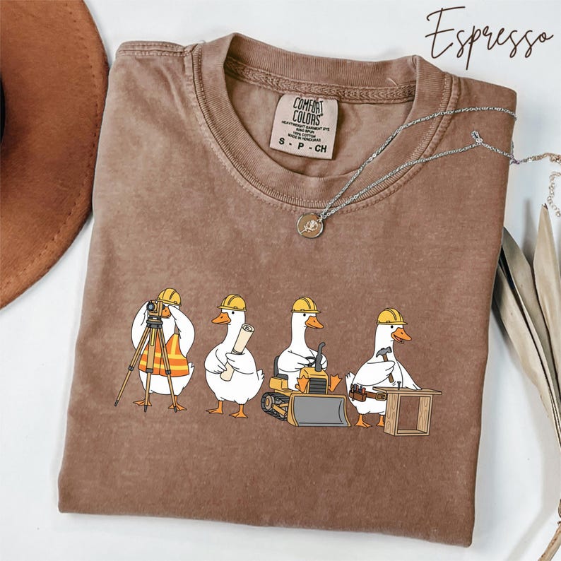 Funny Construction Worker Shirt for Builder Gift Vintage Goose Tee ...