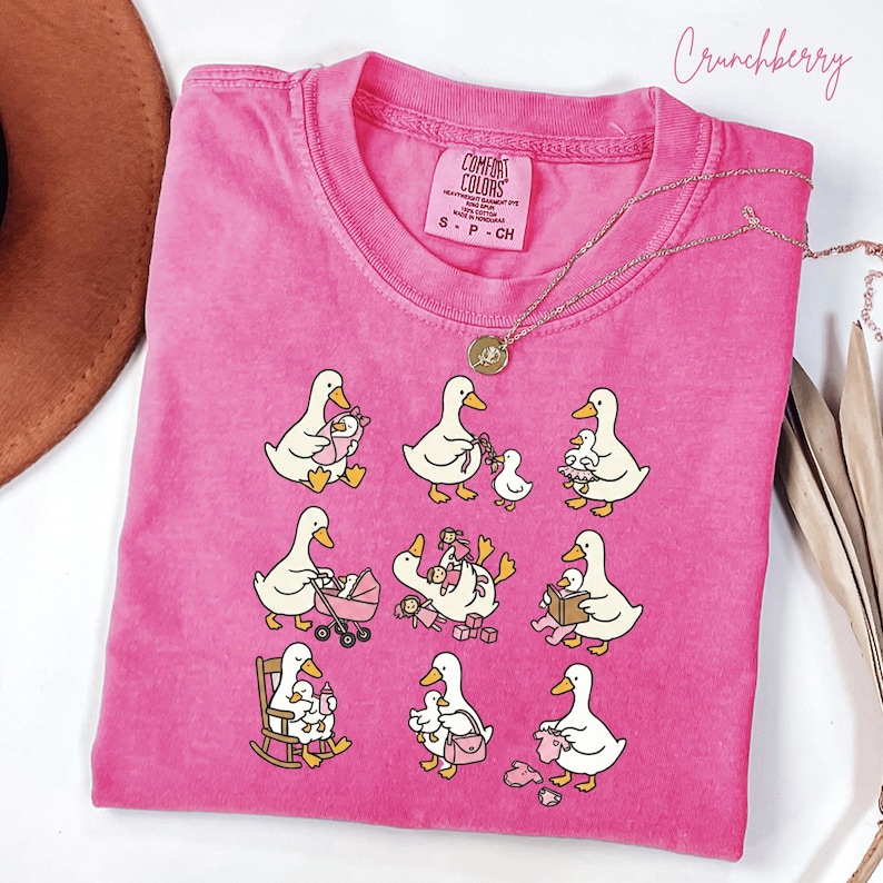 Funny Mom of Girls Goose Shirt Cute Mother Daughter Duck Tee Vintage ...