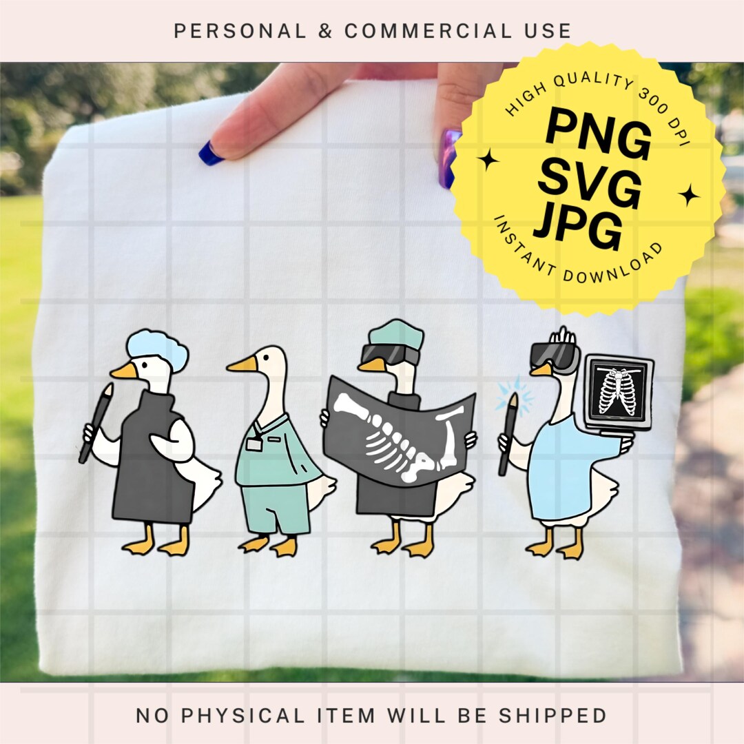 Cute Goose SVG Whimsical Medical Clipart Png Adorable Rad Tech ...