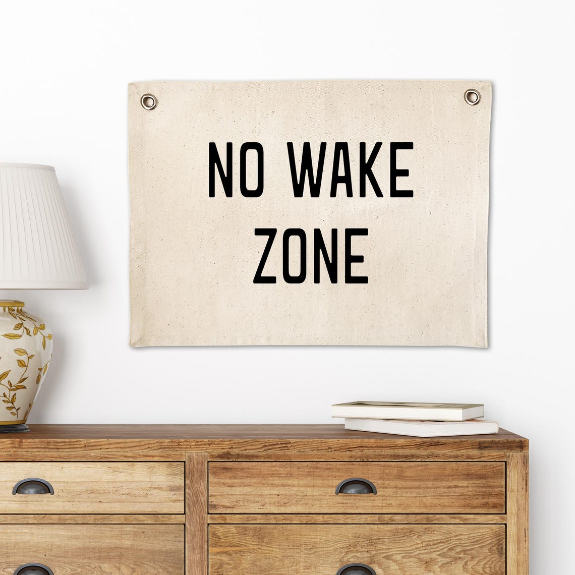 No Wake Zone Beach Wall Decor,no Wake Zone Canvas Banner,coastal Canvas ...
