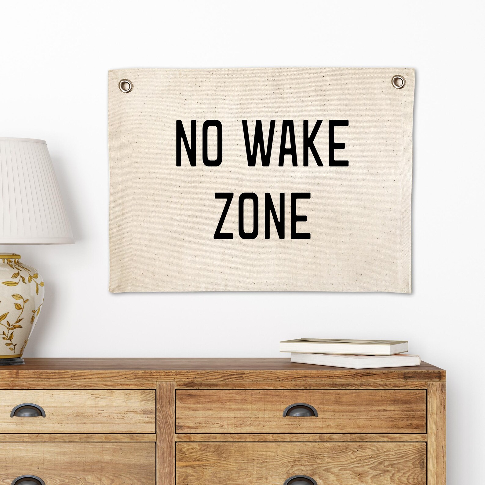 No Wake Zone Beach Wall Decor,no Wake Zone Canvas Banner,coastal Canvas ...