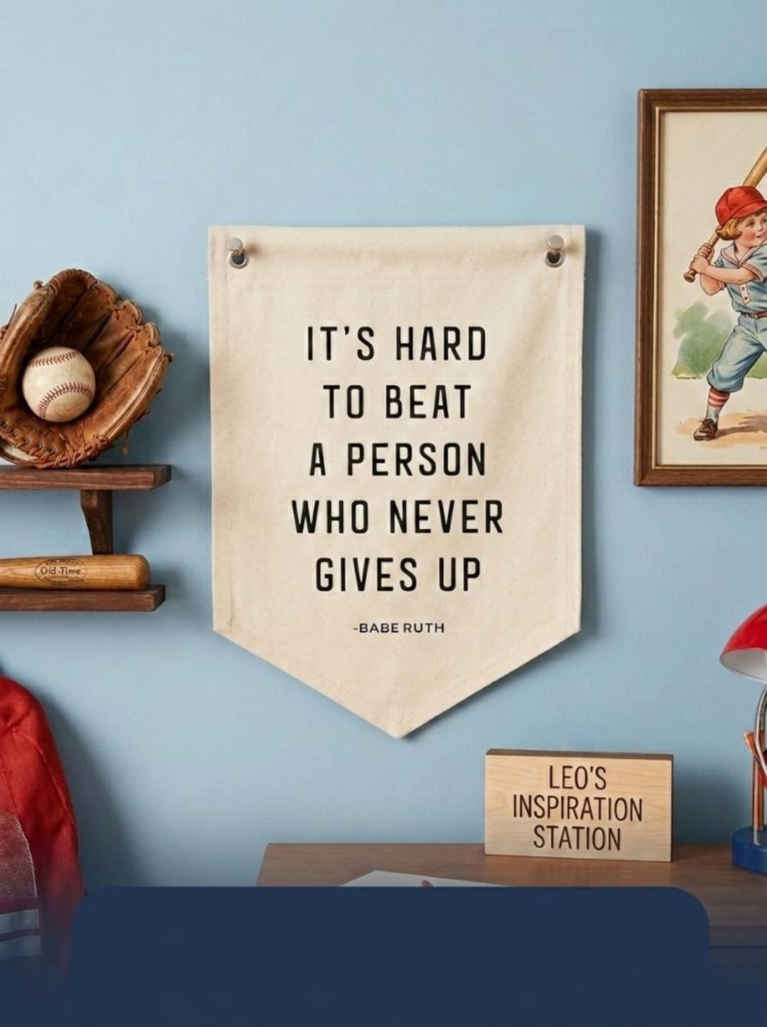 Babe Ruth Quote Canvas Banner – Baseball Sports Decor, Cotton Tapestry ...