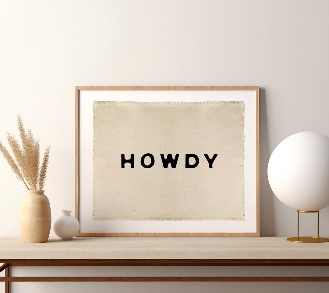 Canvas Banner Wall Decor | Western Home Decor | “howdy” Vintage Canvas ...
