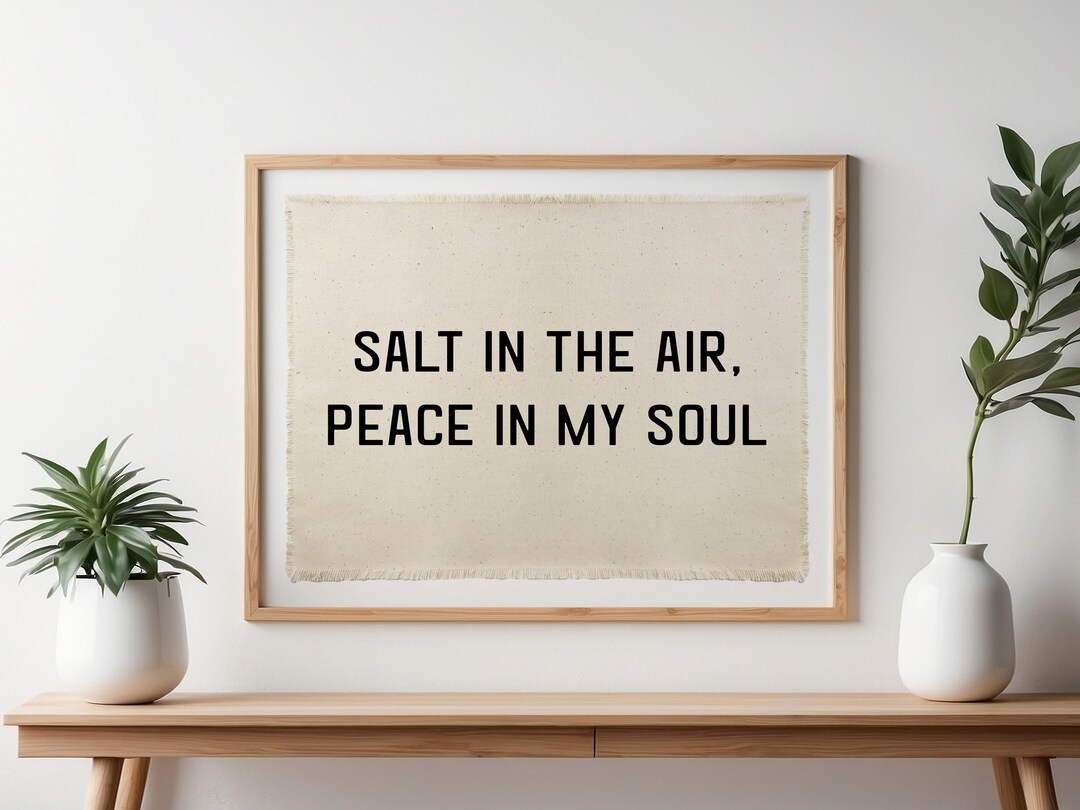 Coastal Canvas Banner: Salt in the Air, Beach House Wall Art - Etsy