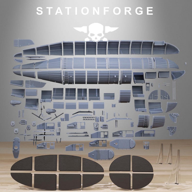 Grimguard Airship 32mm (stationforge) RPG Set | 3D Print Scifi ...