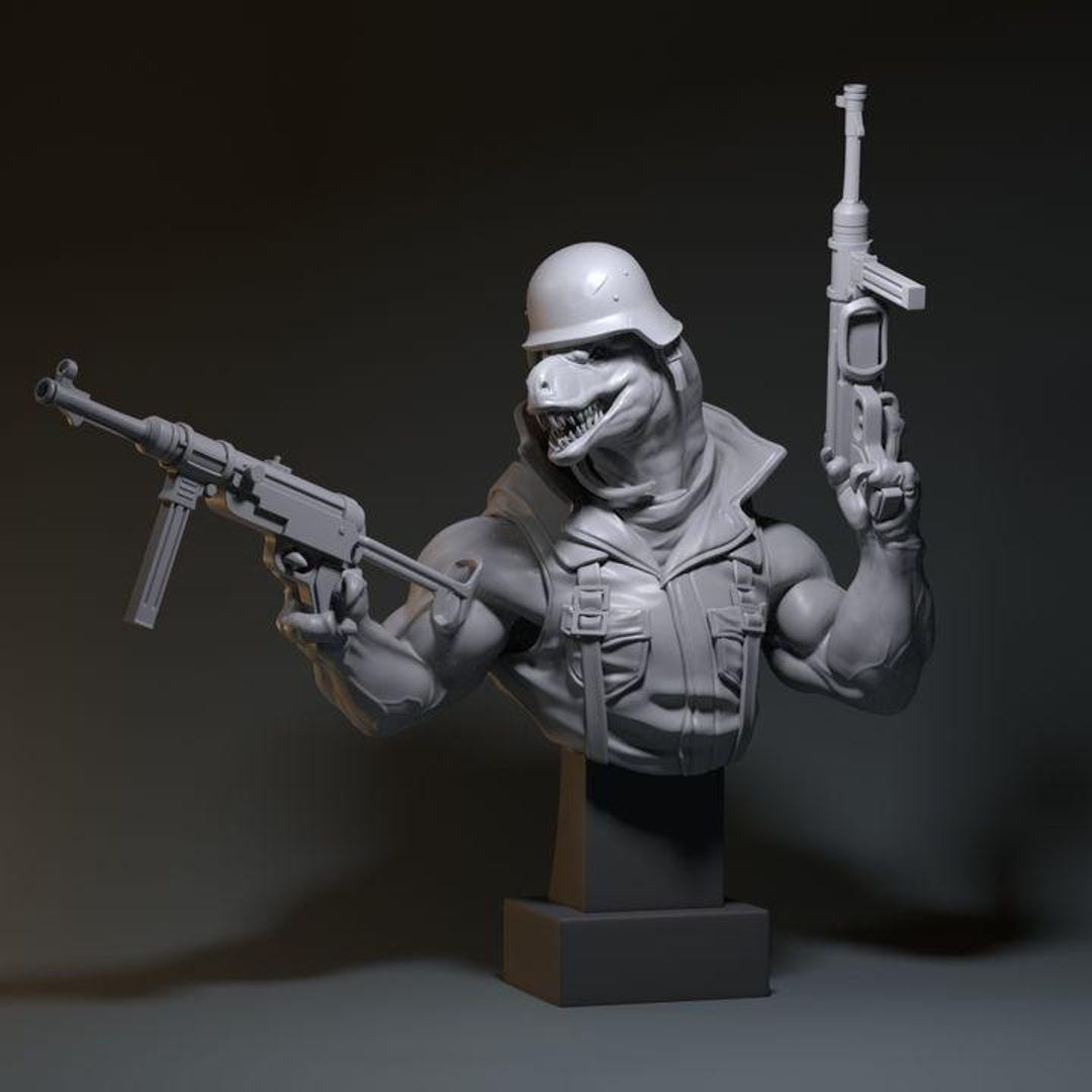 T-rex WW2 Bust (dinoworld) Fantasy Gaming RPG | Wargaming Gift ...
