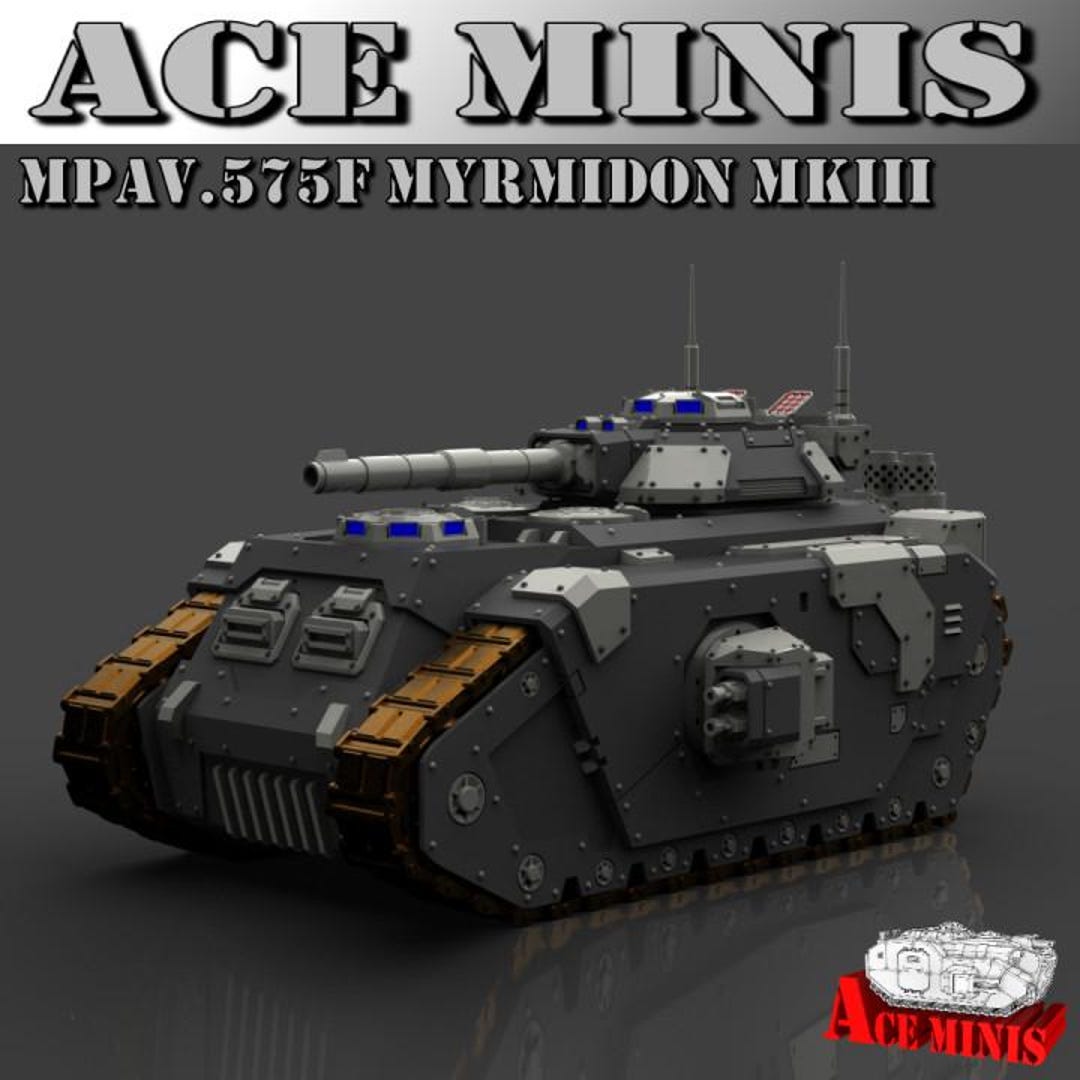 MPAV 575f Myrmidon Mkiii Tank Kit 32mm/28mm (aceminis) Tabletop Tank ...