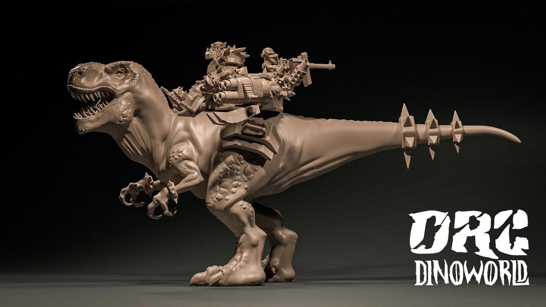 Orc T-rex 32mm (dinoworld) Dinosaur Miniatures | RPG Set | Scifi 3D ...