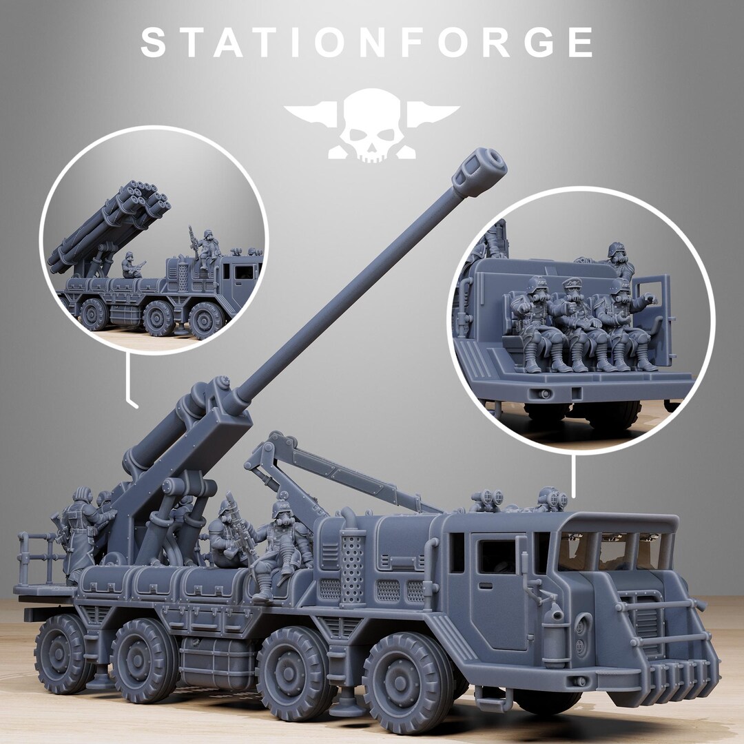 Grimguard Artillery Vehicle 32mm/28mm (stationforge) RPG Set | 3D Print ...