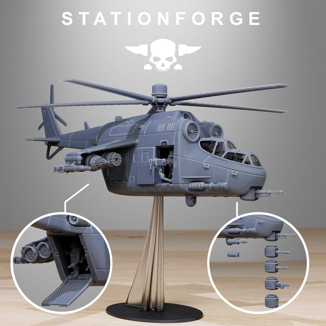 Grimguard Helicopter 32mm (stationforge) RPG Set | 3D Print Scifi ...