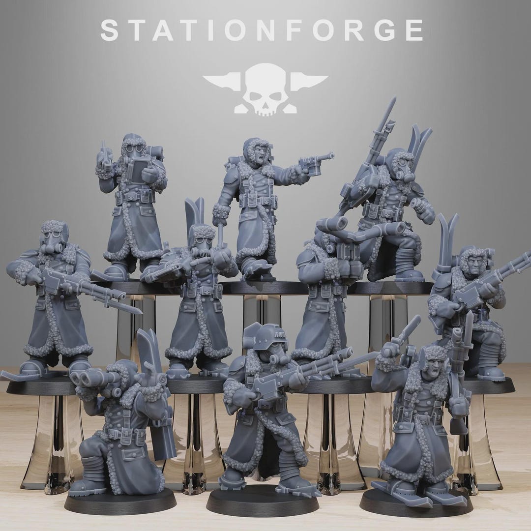 Grimguard Frostwatch Skiers 32mm (stationforge) RPG Set | 3D Print ...