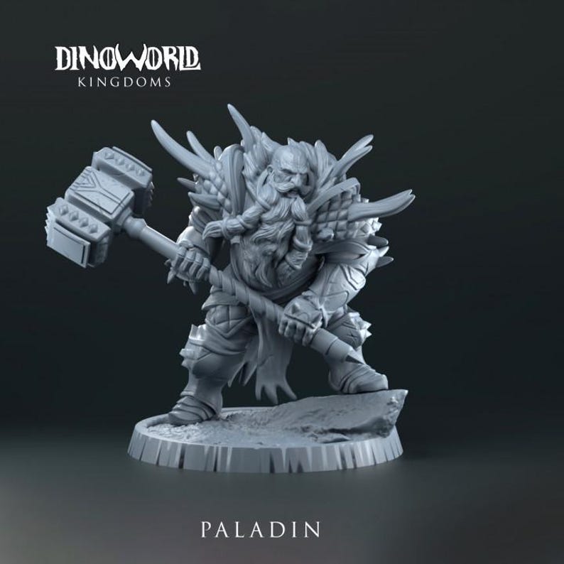 Dwarf Paladin 32mm/28mm (dinoworld) Dnd 5E Gift | RPG Set | Fantasy ...