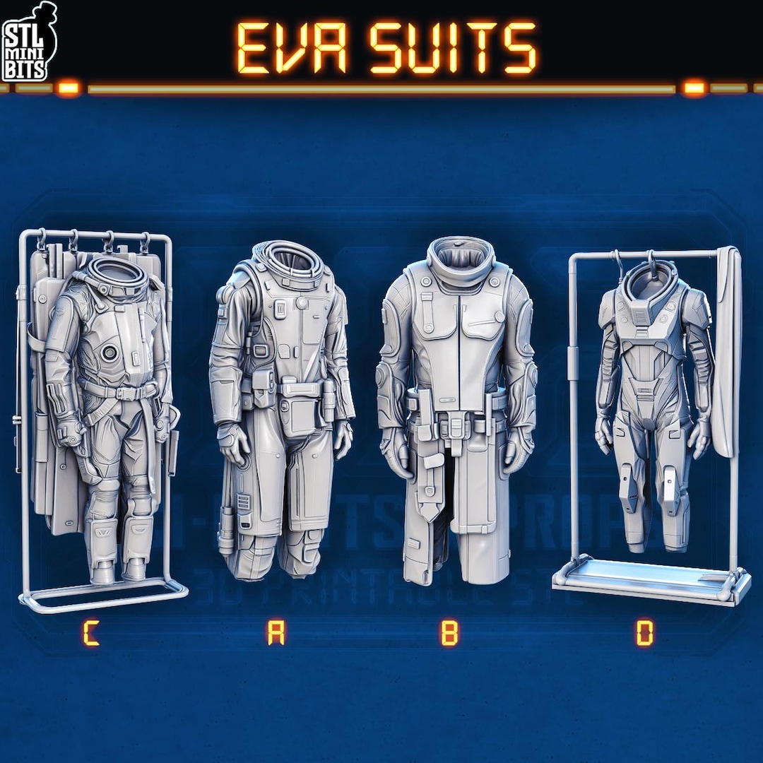 Eva Suits 32mm (stlminibits) Cyberpunk | Sci-fi Props | Scenery Terrain ...