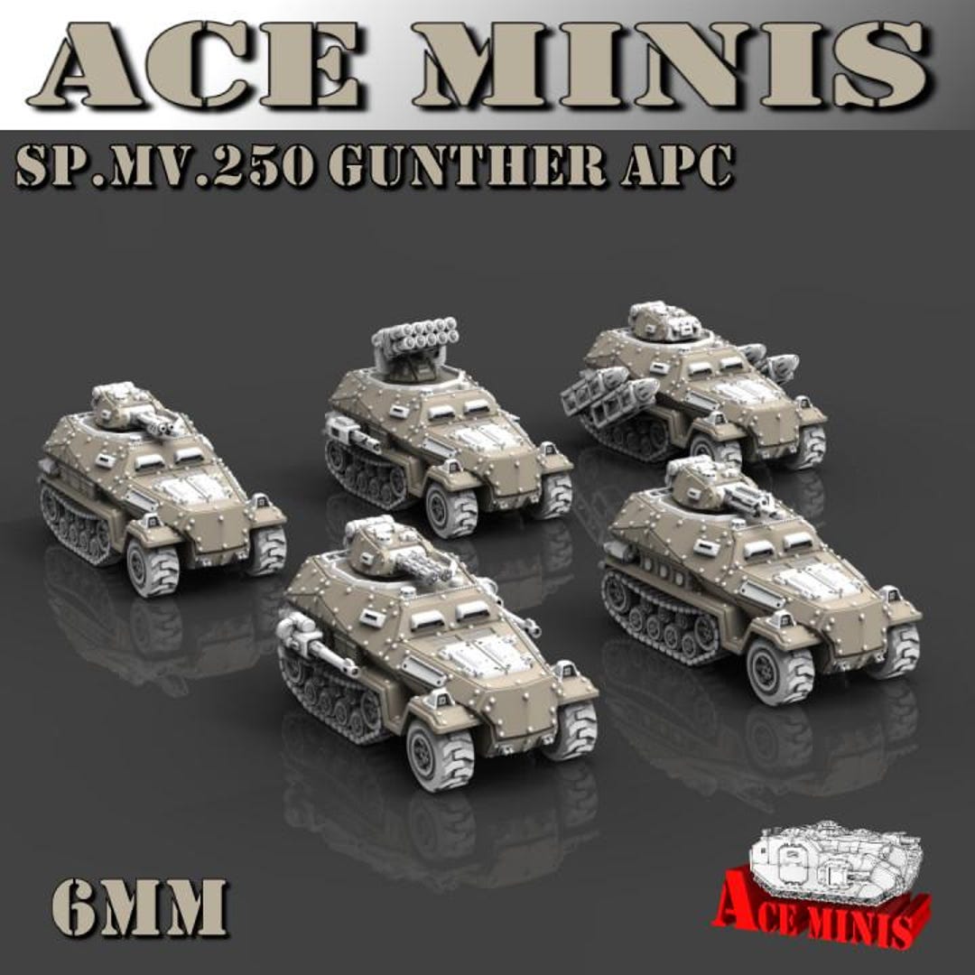 SP.MV.250 Gunther APC Ifv Mrl Tank 8mm/6mm Kit (aceminis) Tabletop Tank ...
