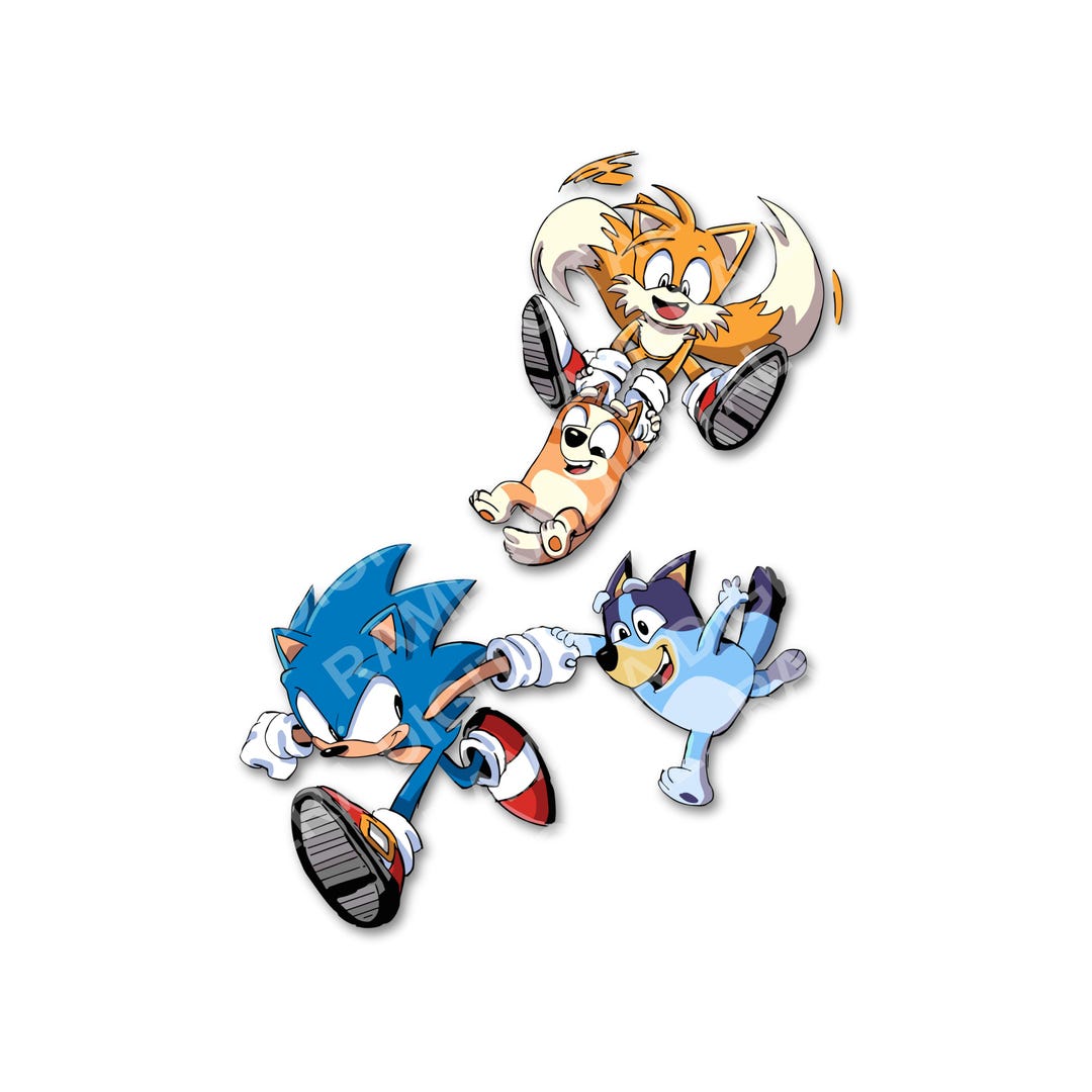 Bluey and Sonic Digital Design Png Svg Eps Birthday Boy Design Sonic ...