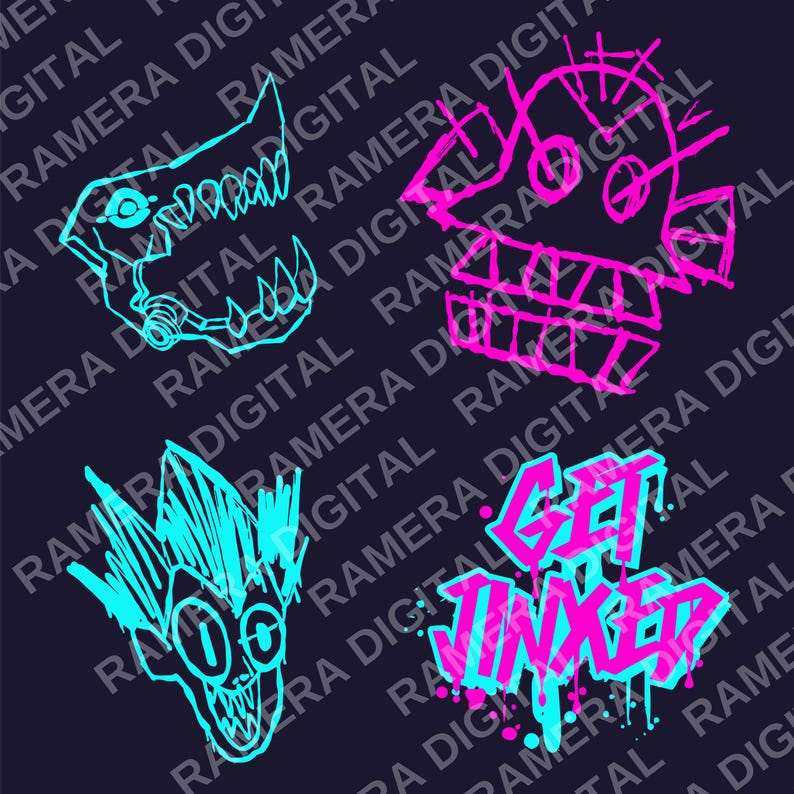 Jinx Graffiti Arcane Png, Svg, Ai, Eps Files / Clipart Design, League ...