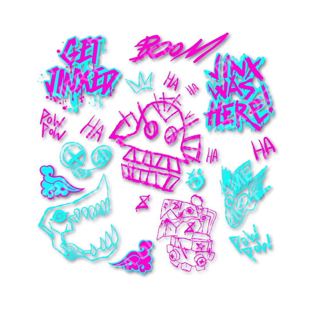Jinx Graffiti Arcane Png, Svg, Ai, Eps Files / Clipart Design, League ...