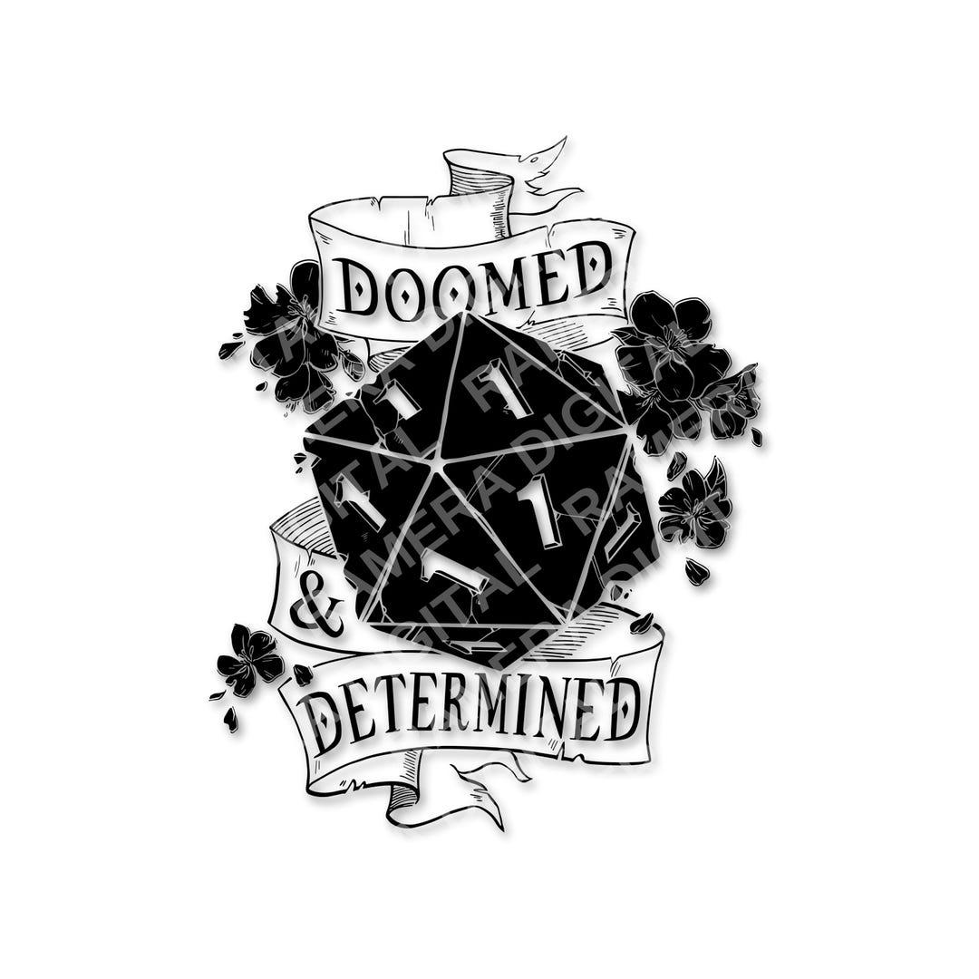Doomed & Determined Png, Dragons Png, Dungeon Master Png, Dnd Clothing ...