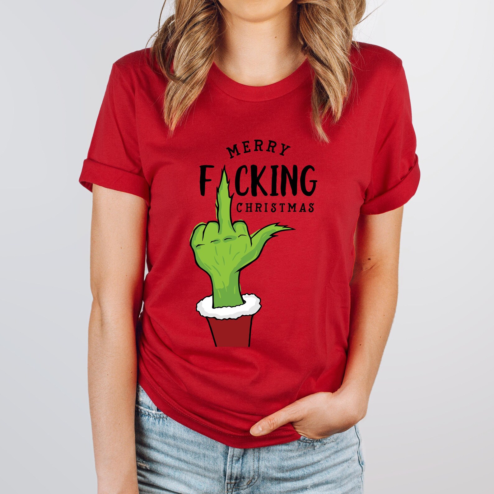 Funny Middle Finger Christmas SVG Sarcastic Holiday Design, Silhouette ...