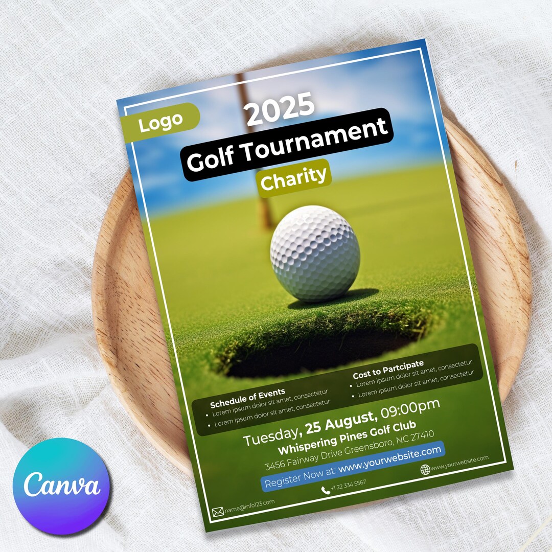 Golf Tournament Flyer Template, Golf Outing Flyer, Golf Charity ...