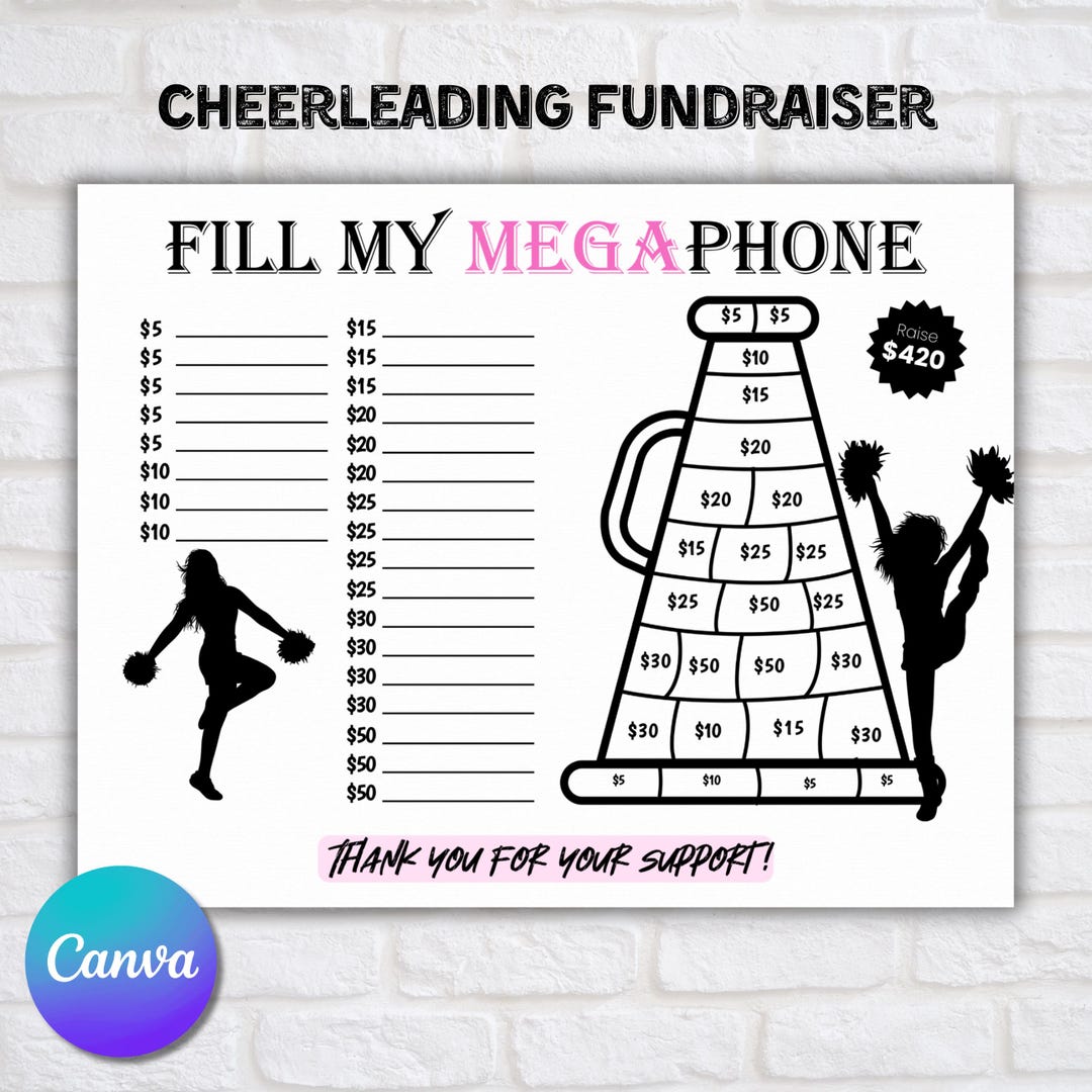 Fill My Megaphone Cheerleading Fundraiser Template, Cheer Fundraiser ...