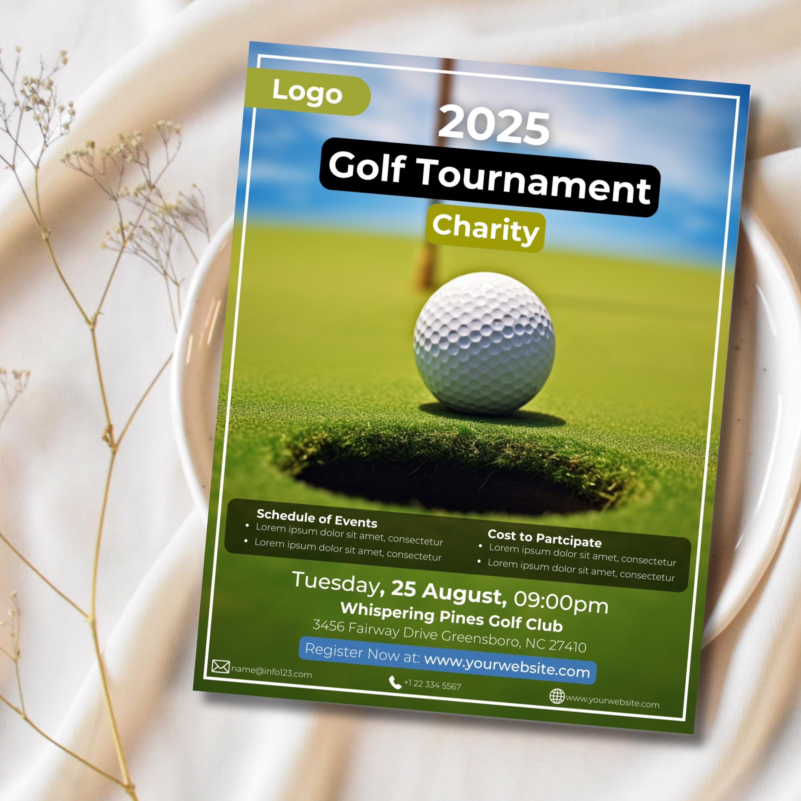 Golf Tournament Flyer Template, Golf Outing Flyer, Golf Charity ...
