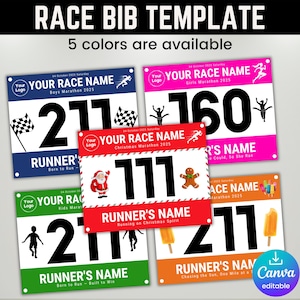 Race Bibs Template, Custom Race Bib, Printable Racing Bib, Running Race ...